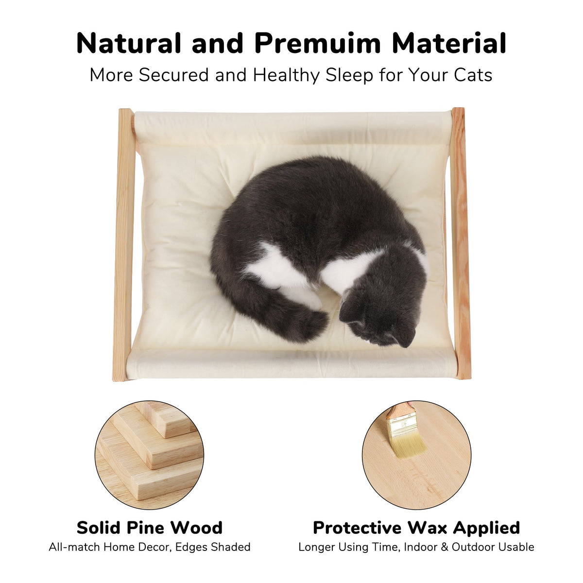 FUKUMARU Cat Bed with Removable Cover