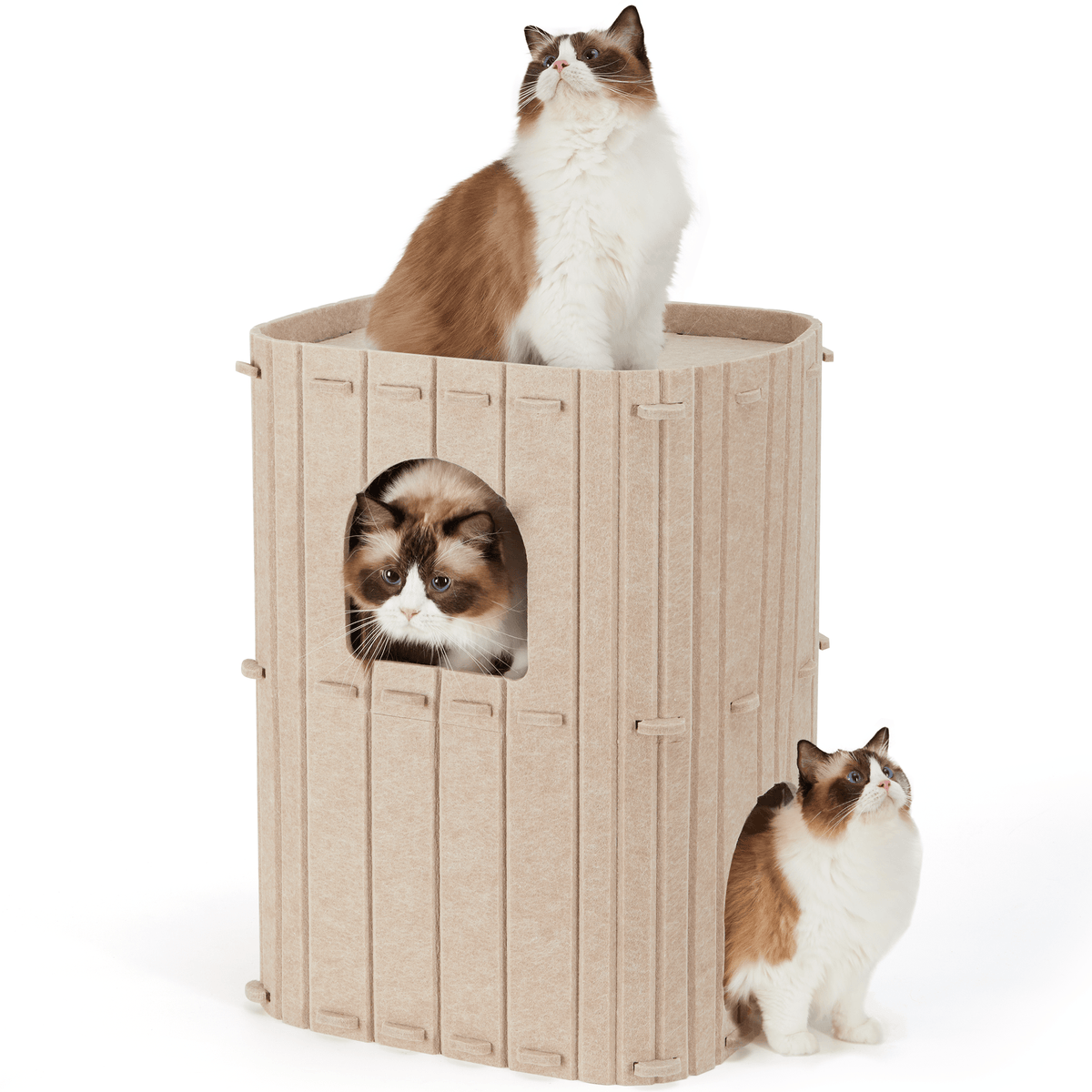 FUKUMARU Cat House for Indoor Cats Beige