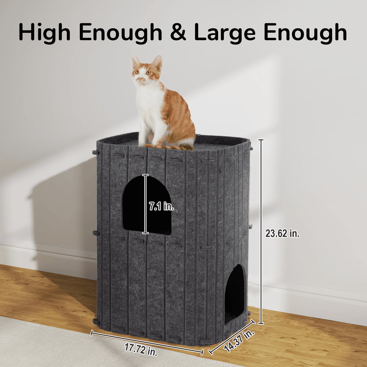 FUKUMARU Cat House for Indoor Cats Dark Grey