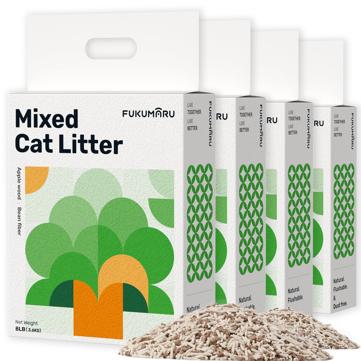 FUKUMARU Tofu Cat Litter Dust Free, Natural, Unscented